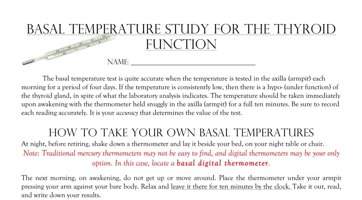 Basal Temperature Study for the Thyroid Function - Handcrafted ... Basal Temperature Study for the Thyroid Function - Handcrafted ...