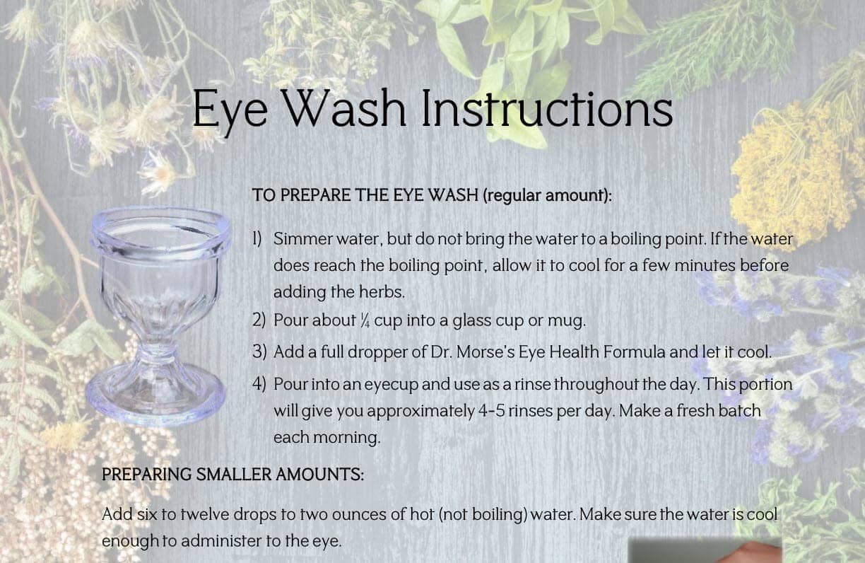 Eye Wash Instructions - Handcrafted Botanical Formulas