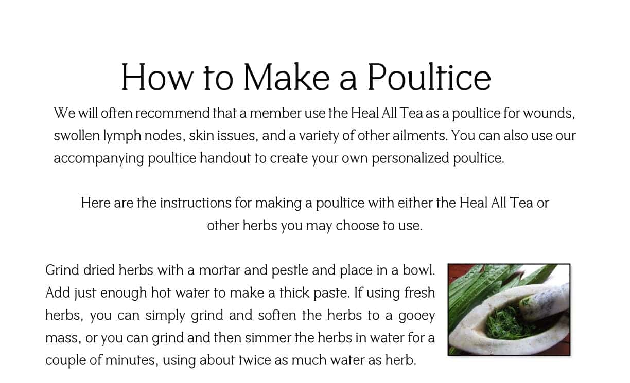 Poultices - Handcrafted Botanical Formulas